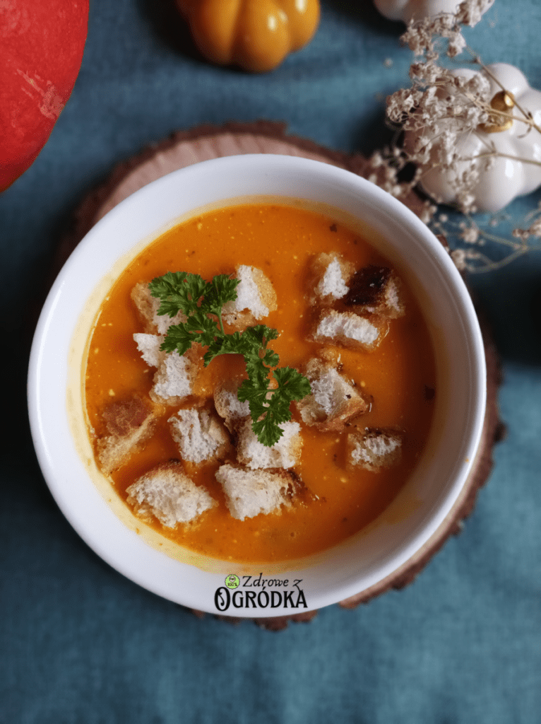 Zupa krem z dyni hokkaido pieczonej - Zdrowe z ogródka